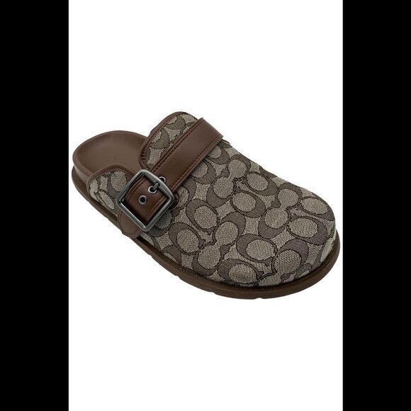 Coach | Shoes | Coach Mens Signature Logo Buckle Clogs Oakbrown Vintage ...